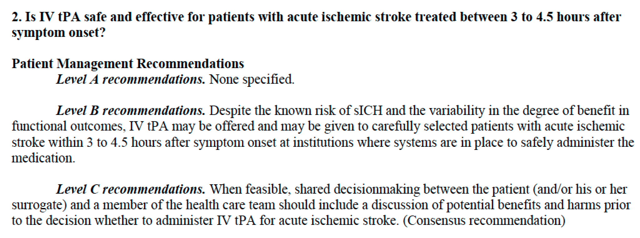 New 2015 ACEP Clinical policy on ischemic stroke downgrade tPA within ...